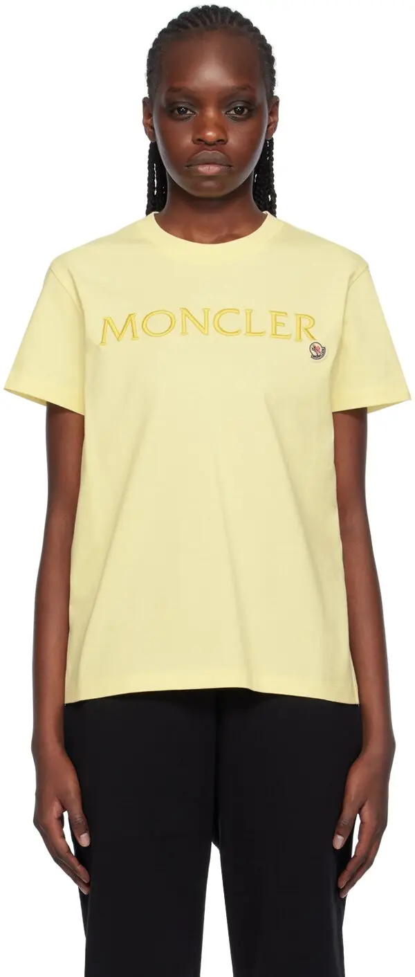 Moncler Embroidered T-Shirt - 10w Yellow | Editorialist